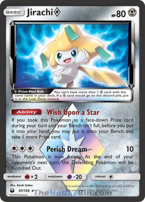 Jirachi Prism Star Celestial Storm Prism Rare #97/168 – The Hobby Bin