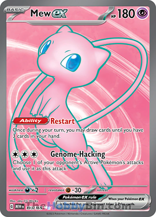 Mew ex Pokemon 151 Ultra Rare #193/165 – The Hobby Bin