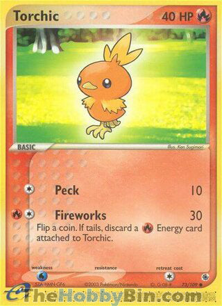Torchic Ruby & Sapphire Common #73/109 – The Hobby Bin