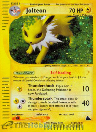Jolteon Skyridge Holo Rare #H12/H32 – The Hobby Bin